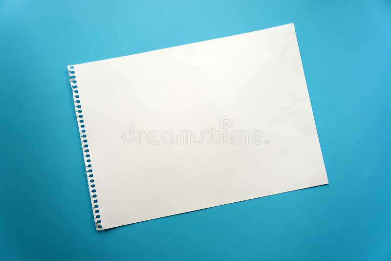 Blank Sheet of Paper Space for Design and Lettering on a Beautiful Blue ...