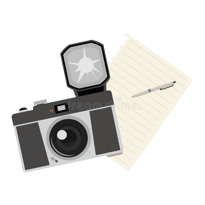 Blank Sheet of Paper and Vintage Camera Stock Vector - Illustration of ...