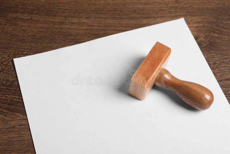 Blank Sheet of Paper and Visa Stamp on Wooden Table Stock Photo - Image ...