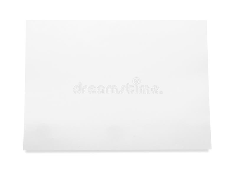 Blank Sheet of Paper on White Background, Top View Stock Image - Image ...