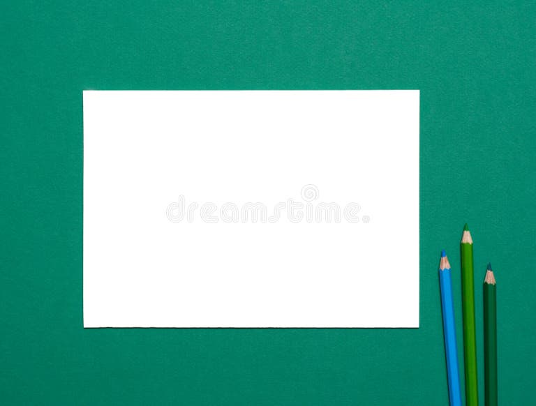 Blank sheet and pencils stock photo. Image of white, space - 64710792