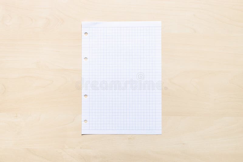 Blank Sheet of Squared Paper on Light Board Stock Photo - Image of ...