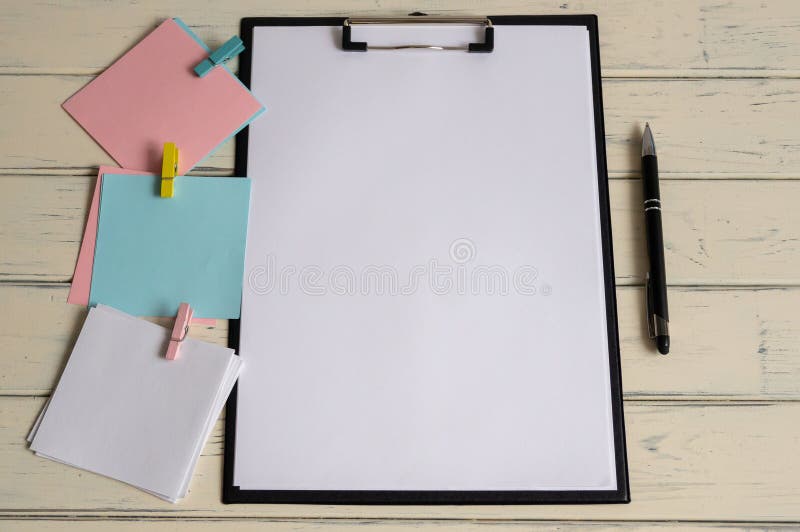 Blank Sheet Tablet, Colored Post-it Notes Stock Image - Image of piece ...