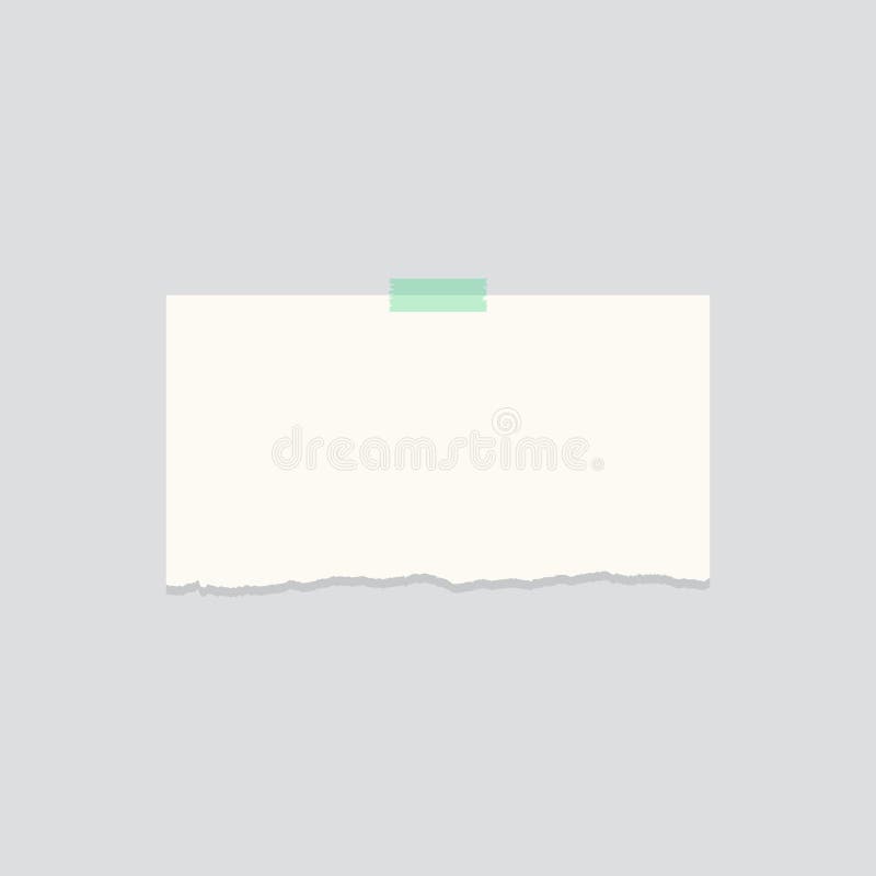 Blank Sheet of Torn Paper Vector. Ripped Note Illustration Stock Vector ...