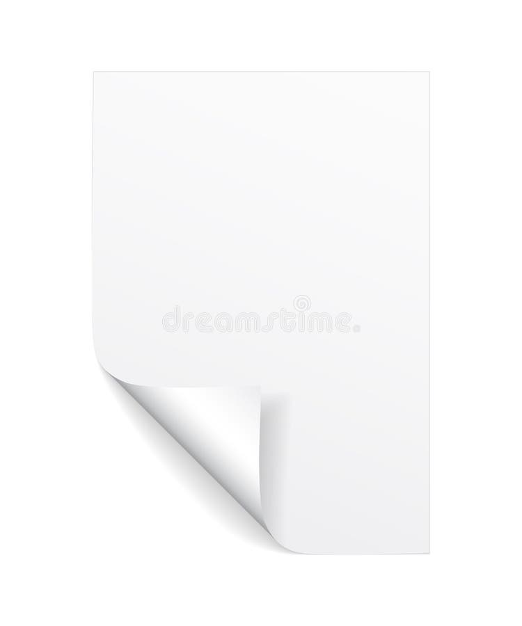 Curled White Paper Corner Mockup Template Stock Illustrations – 723 ...