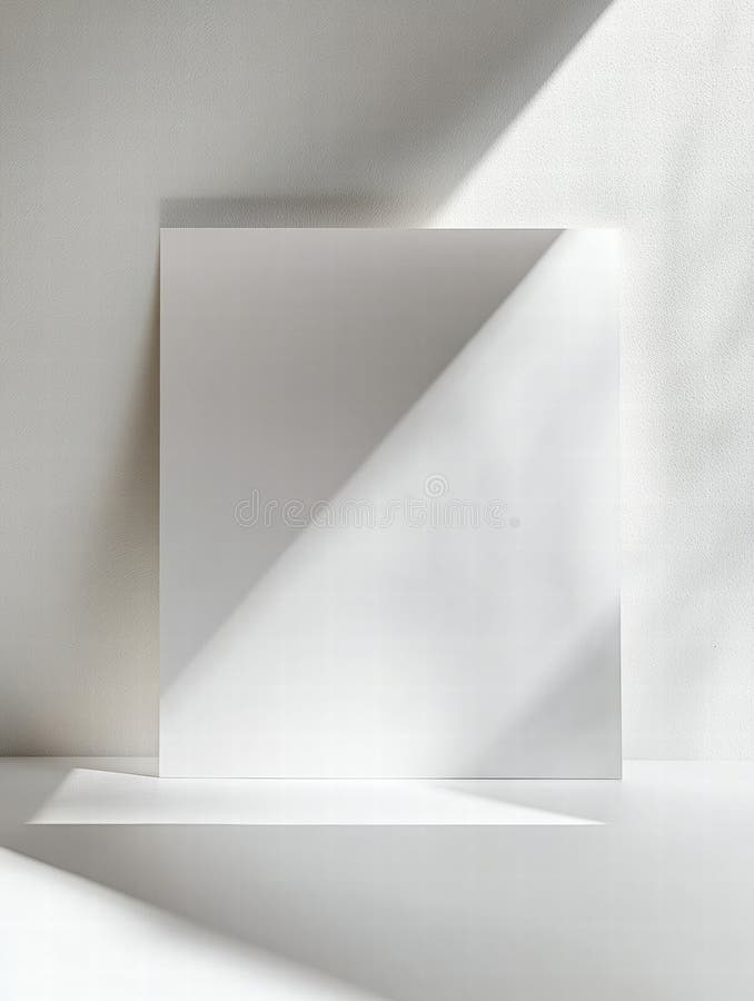 Blank Sheet of White Paper Illuminated by Soft Natural Light in a ...