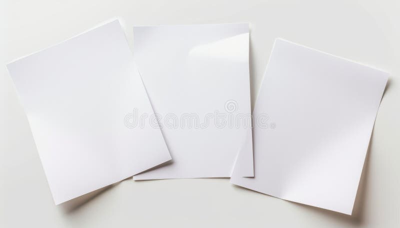Blank Sheets of Paper Arranged on a White Surface Stock Image - Image ...