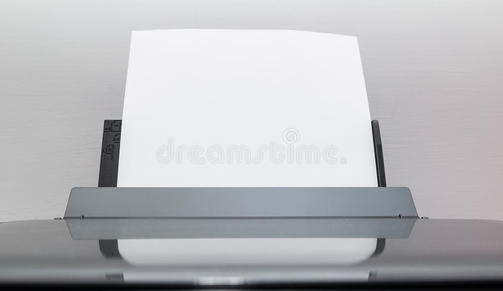 Blank Sheets of Paper Coming Out of an Computer Printer. Stock Photo ...
