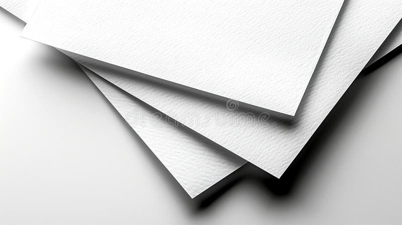 Blank Sheets of Textured Paper Stacked Creatively on a Clean Surface ...