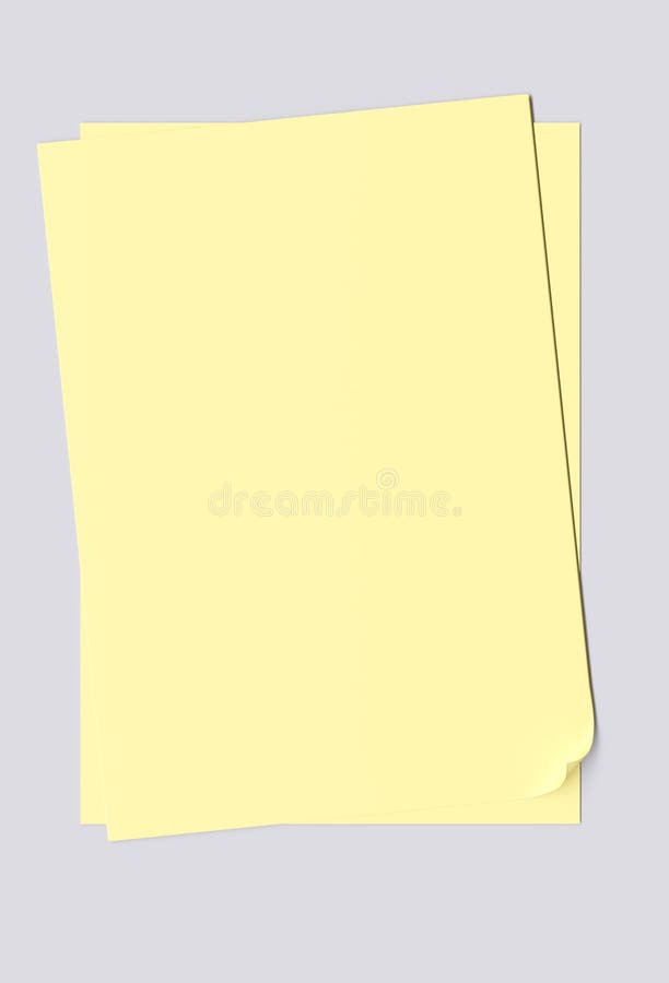 Blank Sheets of Yellow Paper Stock Illustration - Illustration of mock ...