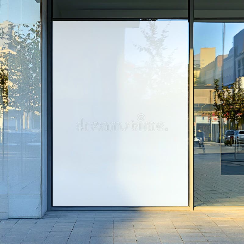 Blank Shopfront Window Display Perfect for Your Advertisement Stock Illustration - Illustration ...