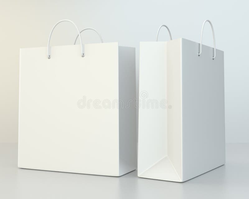 Blank Shopping Paper Bags Template Set Stock Illustration ...