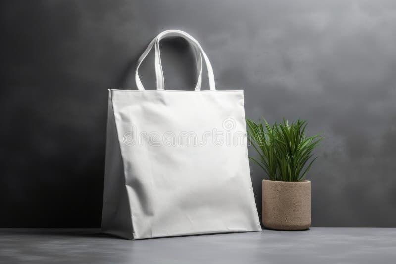 A Blank Shopping Tote Bag. Canvas Bag Mockup Stock Illustration ...