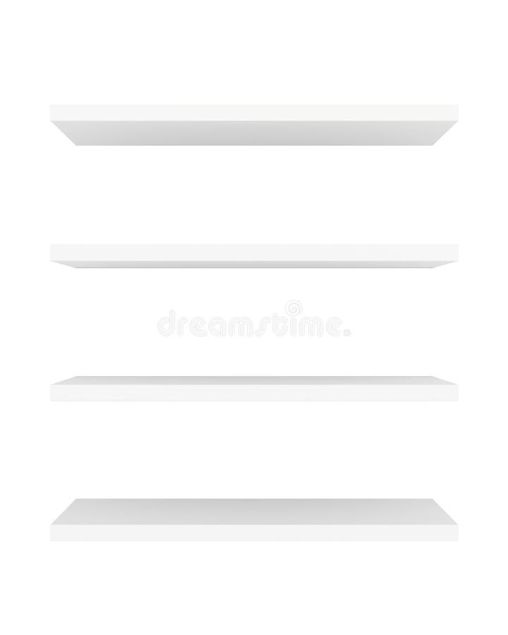 Blank Showcase Displays Shelves Front View Isolated on White Background ...