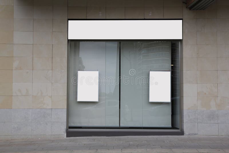 Blank showcase in a store stock image. Image of empty - 69299145