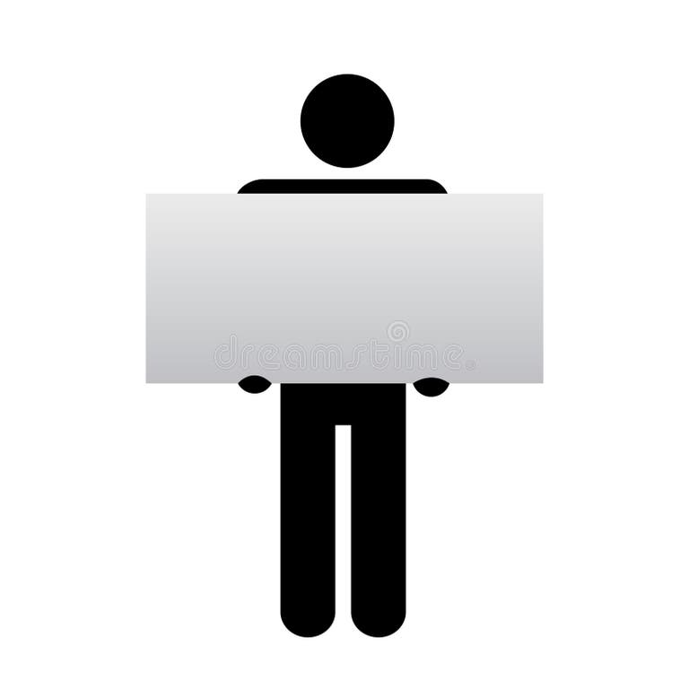 Stick Figure Holding Blank Sign Board Stock Illustrations – 126 Stick ...