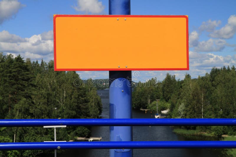 Blank sign stock photo. Image of cloudy, river, yellow - 25815508