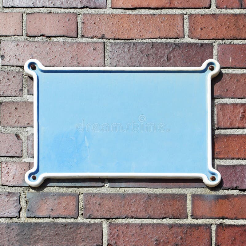 Metal Sign on Brick Wall stock photo. Image of symbol - 17205200