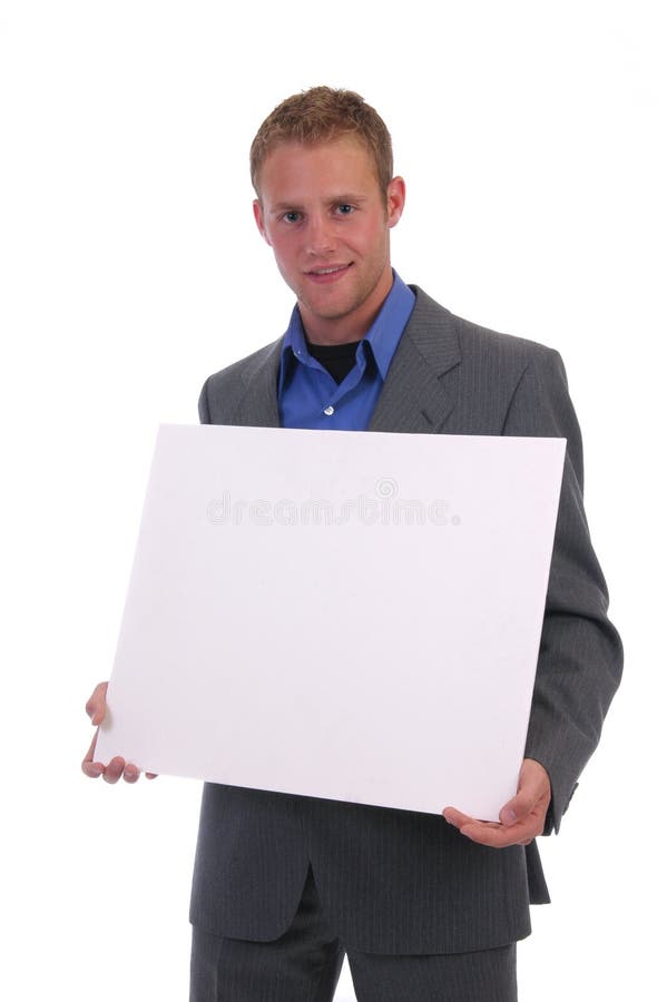 Blank Sign stock photo. Image of businessman, handsome - 864950