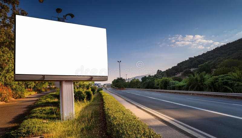 Blank Sign or Advertisement Board - Generated by Ai. Stock Illustration ...