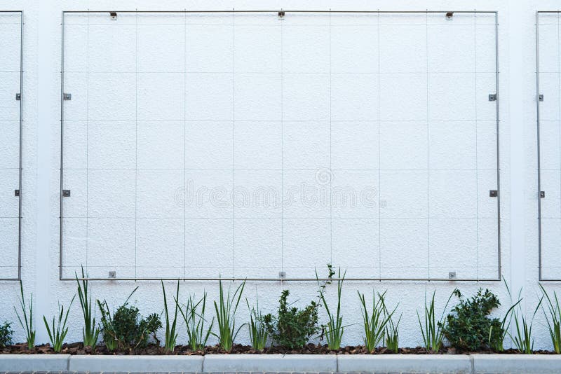 Blank Sign, Billboard and Wall with Grid on Mockup Space for ...