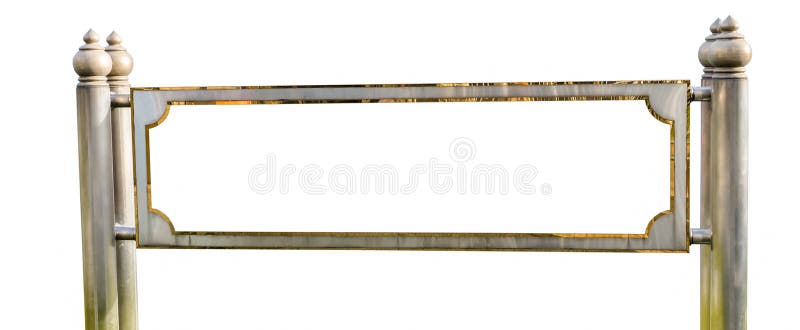 Blank Sign Board, Large White Frame Framed Stock Image - Image of sign ...