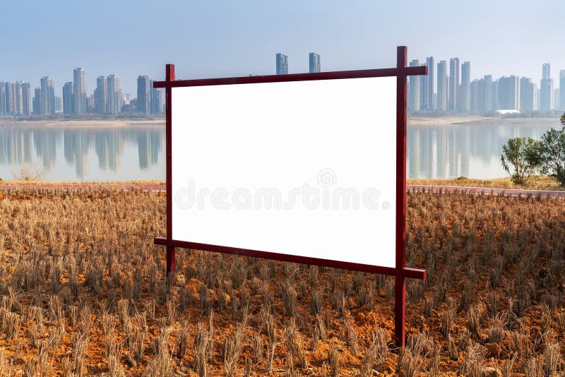 Blank Sign Board in the Park Stock Photo - Image of public, empty ...