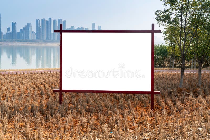 Blank Sign Board in the Park Stock Photo - Image of panel, roadside ...