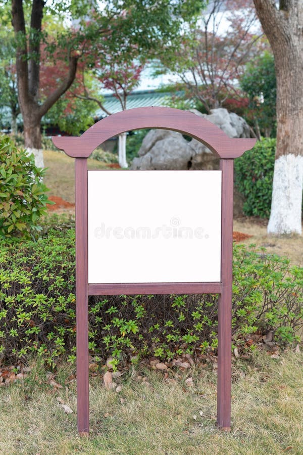 Blank Sign Board in the Park Stock Photo - Image of garden, roadside ...