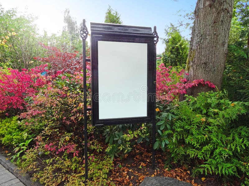 Blank Sign Board in the Park. Stock Image - Image of jungle, board ...