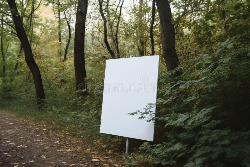 Blank Sign Board Blank Sign on a Tree Stock Illustration - Illustration ...