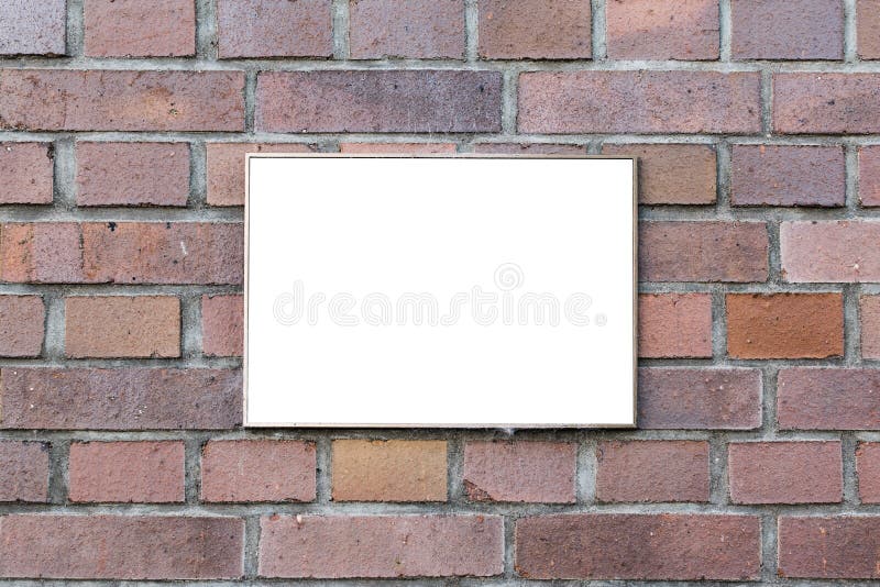 Blank sign on brick wall stock image. Image of bulletin - 103723077
