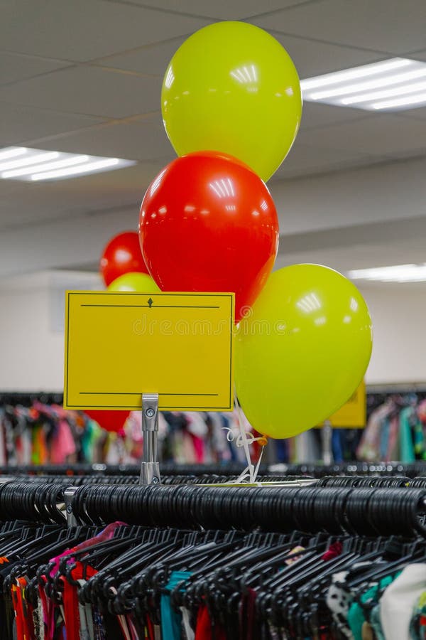 Blank Sign for Different Text in a Clothing Store. Stock Image - Image ...