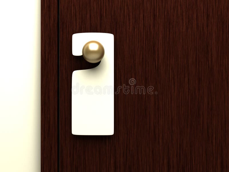 Blank Sign on the Door Handle Stock Illustration - Illustration of ...