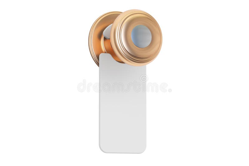 Blank Sign on the Door Handle, 3D Rendering Stock Illustration ...