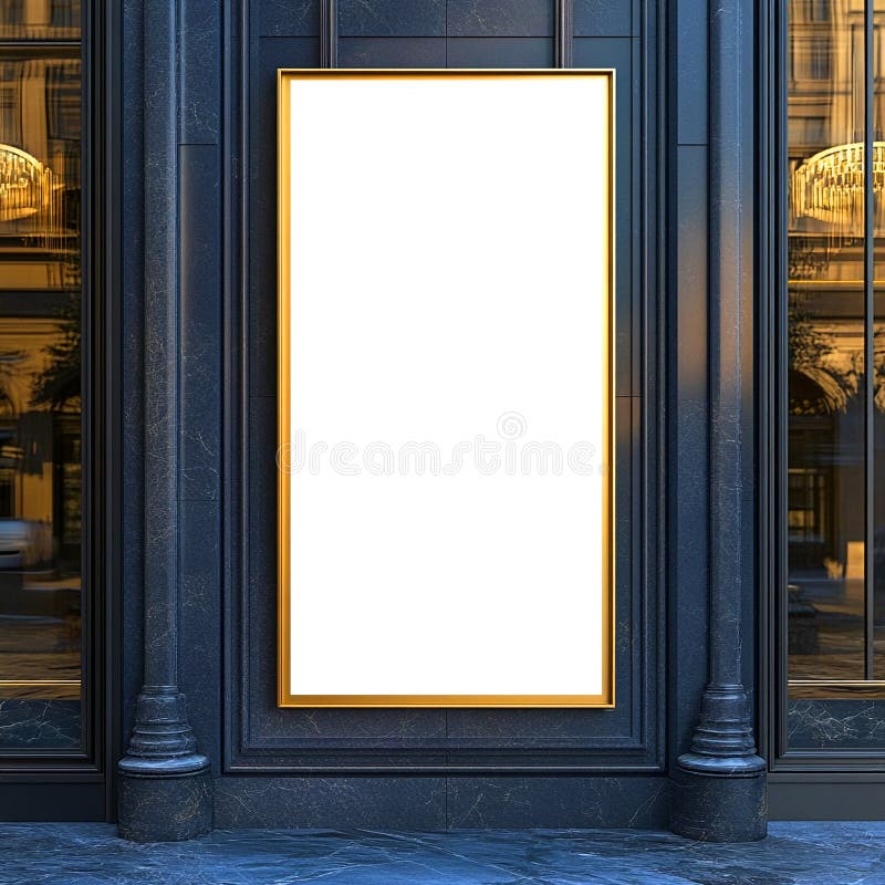 Blank Sign Elegant Shop Window Display Mockup Stock Illustration ...