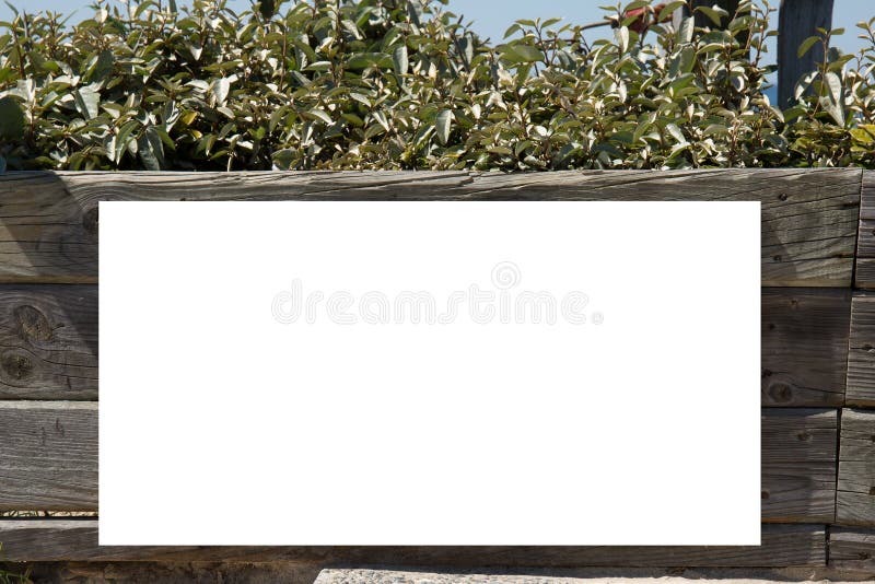 Blank Sign Empty Frame on Empty Wood Wall Stock Photo - Image of empty ...