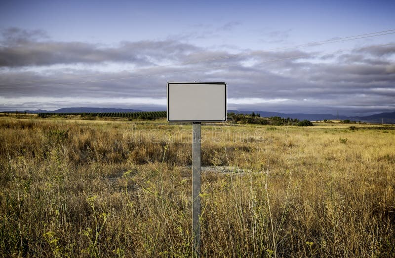 Blank sign in the field stock photo. Image of outside - 228227828