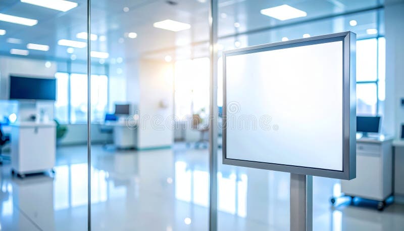 Blank Sign in Office Setting, Customizable Space for Messages ...