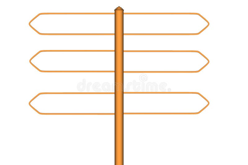 Blank sign post stock illustration. Illustration of direction - 28635091