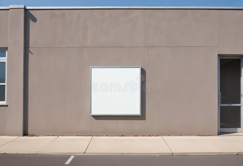 Blank Sign Poster Copy Space at Modern Building Stock Illustration ...