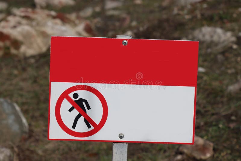 Blank Sign Prohibiting the Passage of a Person Stock Photo - Image of ...