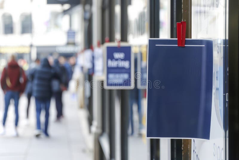 A Blank Sign in a Shop Window. Copy Space for Text Stock Illustration ...