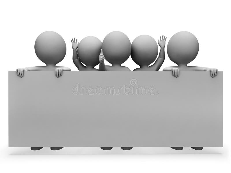 Characters Copyspace Indicates Road Sign and Blank 3d Rendering Stock ...