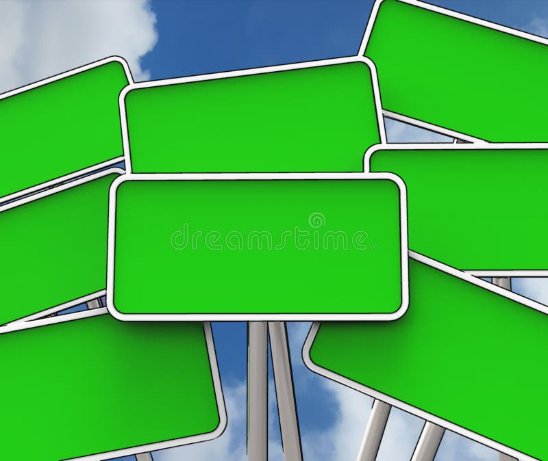 Blank Sign Shows Next Exit 3d Illustration Stock Illustration ...