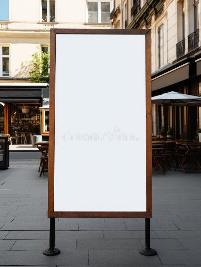 Blank sign on a sidewalk stock photo. Image of communication - 375087274