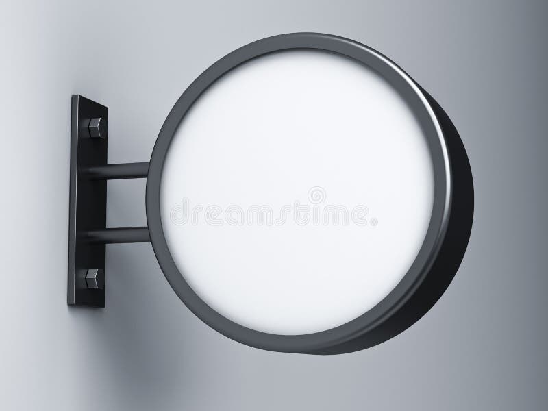 Blank Signage Board or Advertising Round Billboard Isolated on White ...