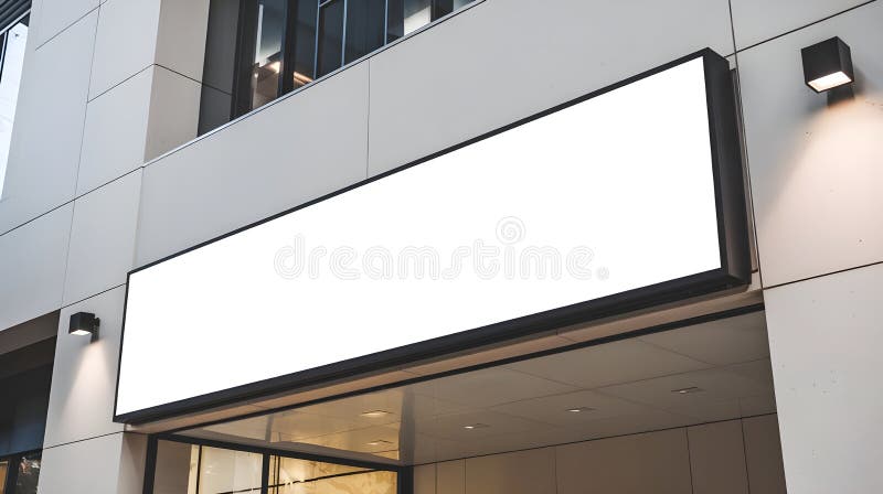 Blank Signage Mockup Modern Building Facade Retail Advertising Stock ...