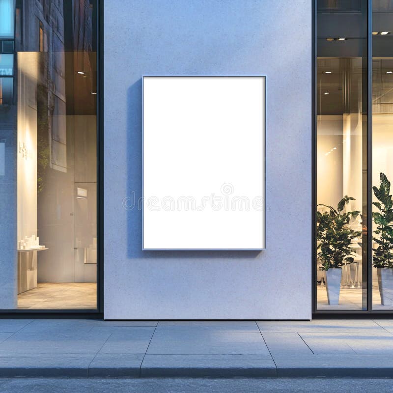 Blank Signage on Modern Building Exterior Perfect for Mockups Stock ...