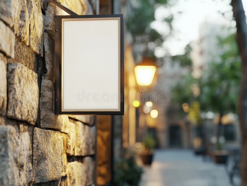 Blank Signage on Stone Wall in Historic District Street Displaying ...